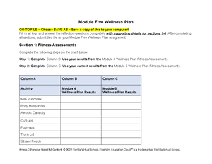 Module one wellness plan - Module One Wellness Plan GO TO FILE – Choose ...
