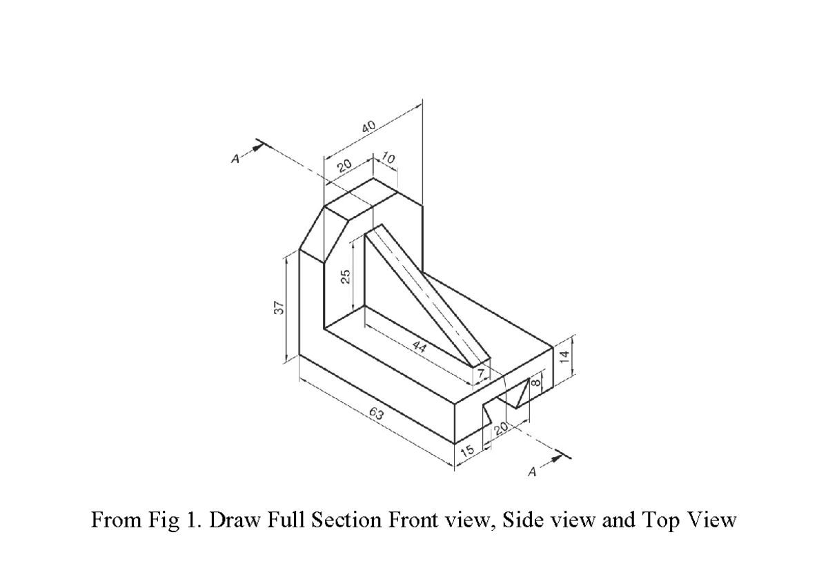 21 Orthographic projection 72 - From Fig 1. Draw Full Section Front ...