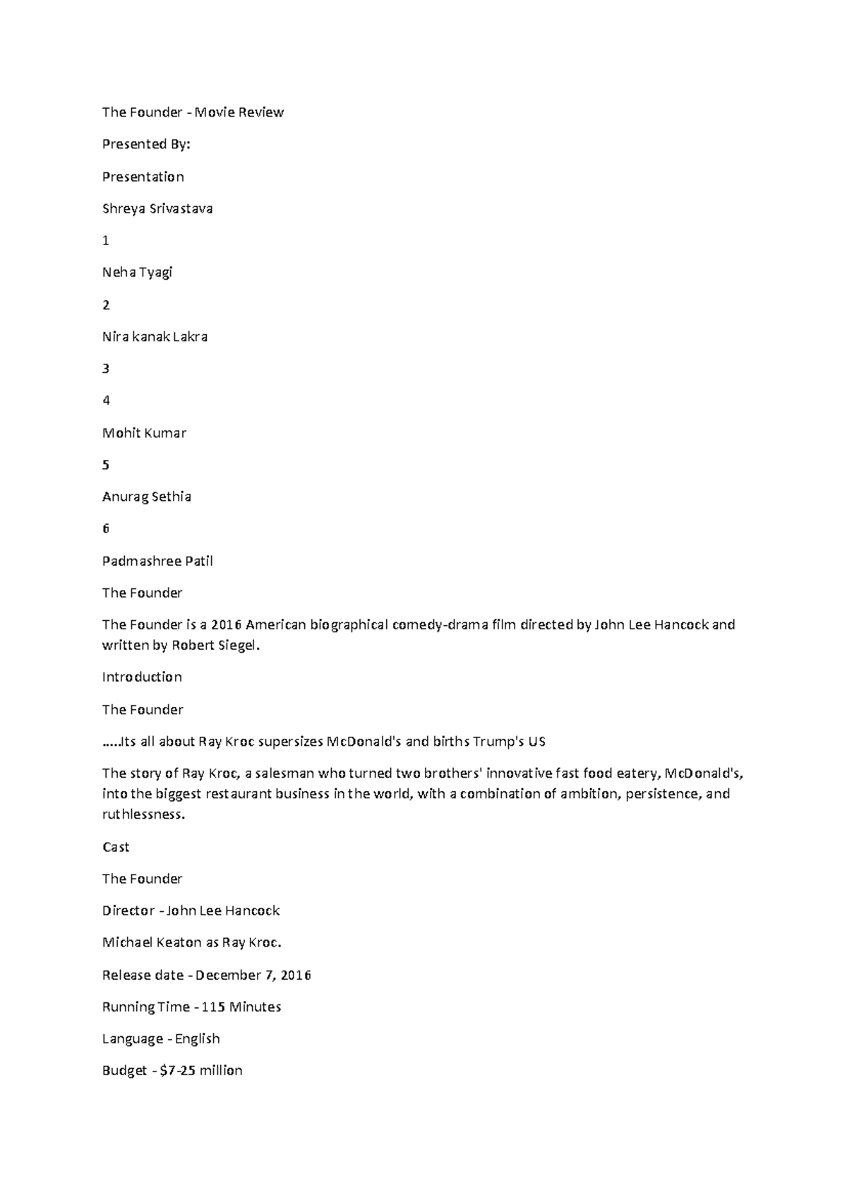 The Founder - Summary entrepreneurship - The Founder - Movie Review ...