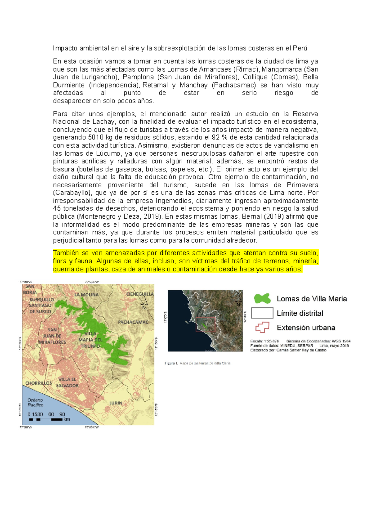 Impacto ambiental en el aire y la sobreexplotación de las lomas ...