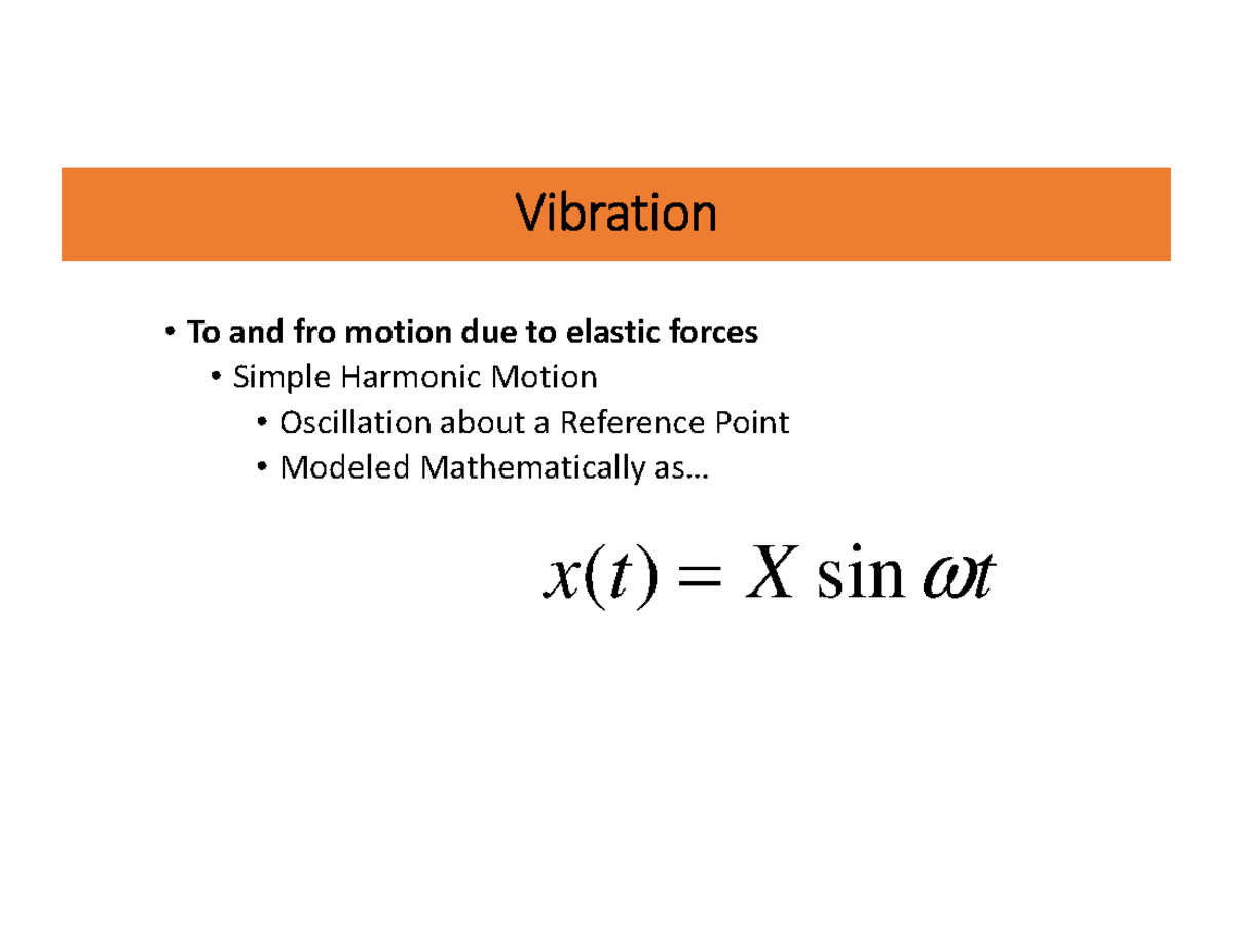 Basics of Vibrations - Warning: TT: undefined function: 32 Vibration ...