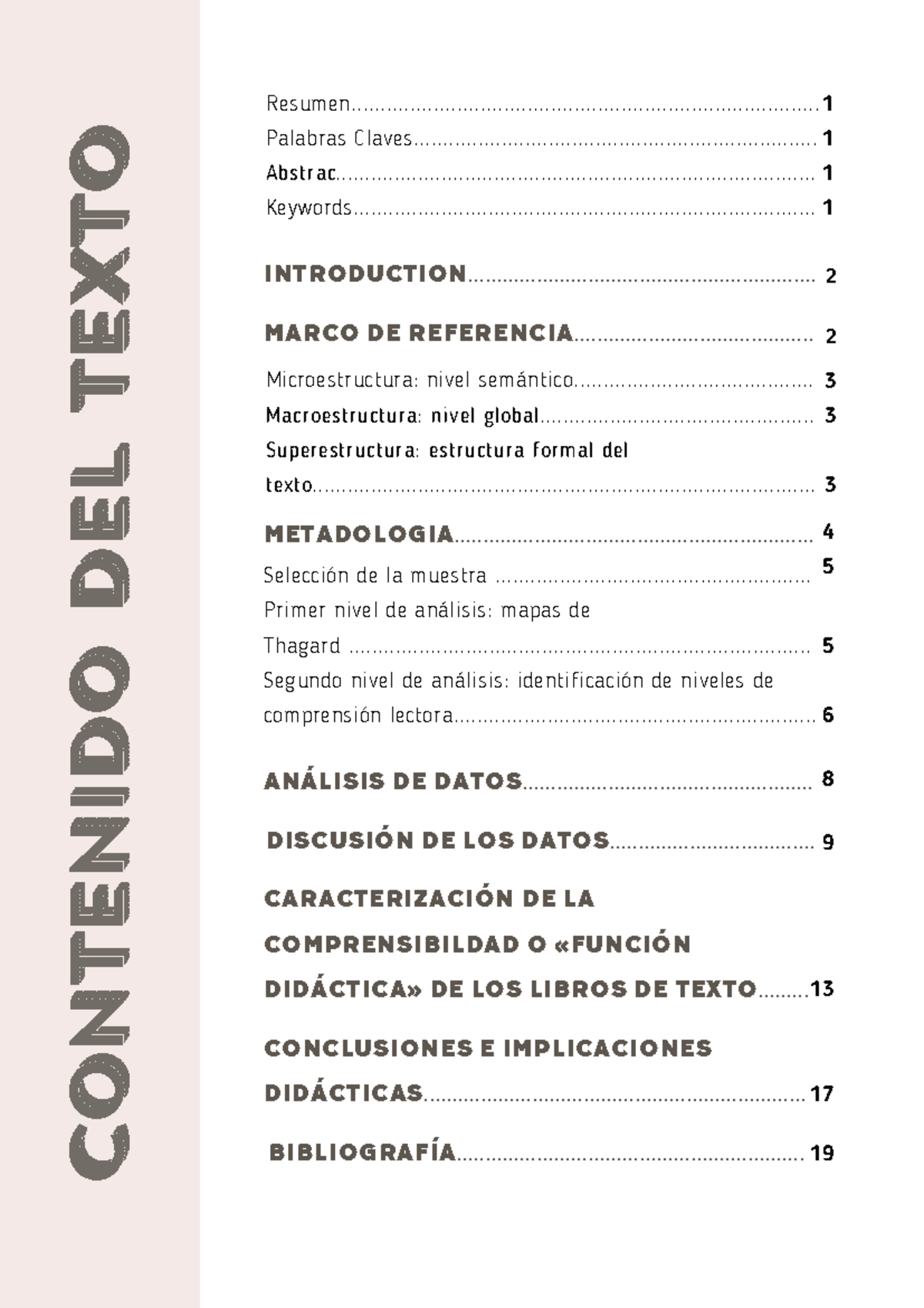 Esquema DE LA Lectura 1 - organizacion del texto - CONTENIDO DEL TEXTO ...