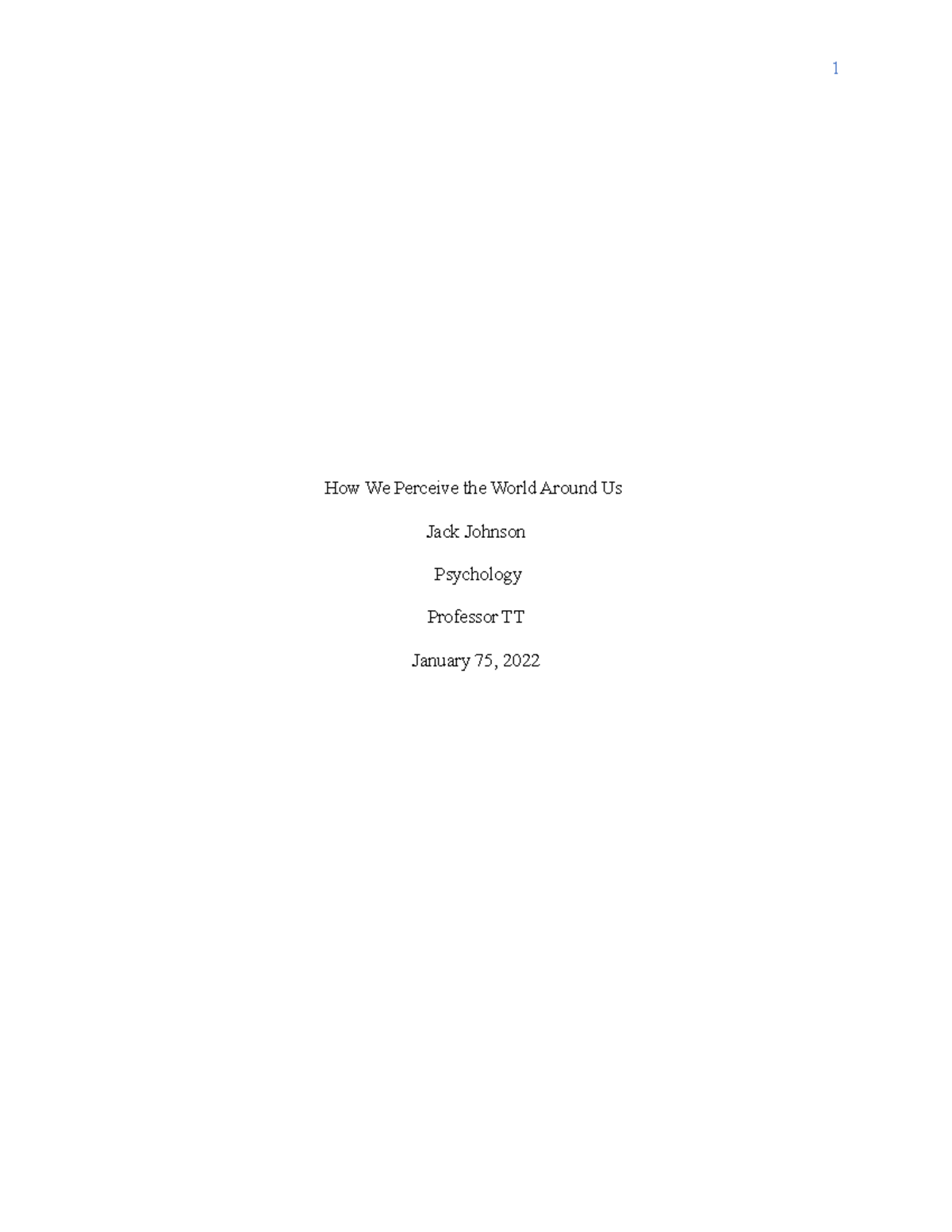 JJ Psychology Vision - How we perceive the world around us - How We ...