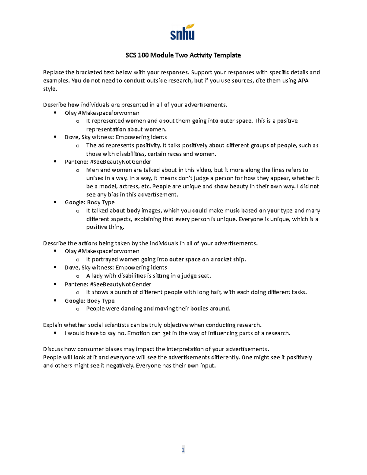 SCS 100 Module Two Activity Template - SCS 100 Module Two Activity ...