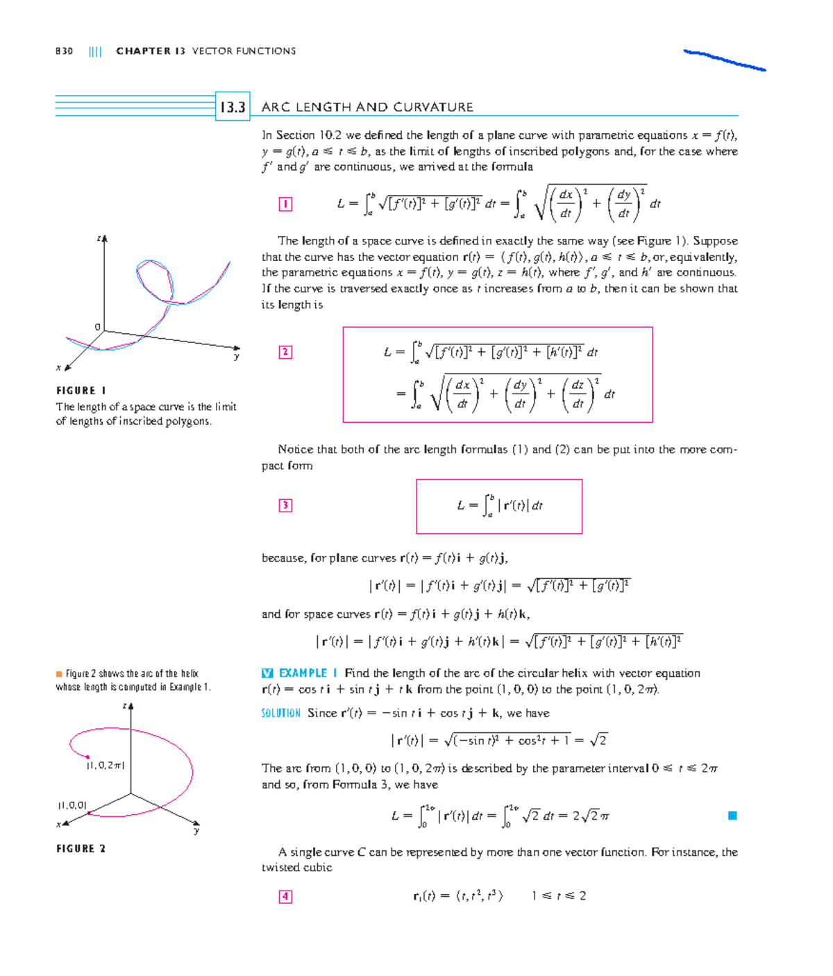 Math ch 13-3 - math work - ARC LENGTH AND CURVATURE In Section 10 we ...