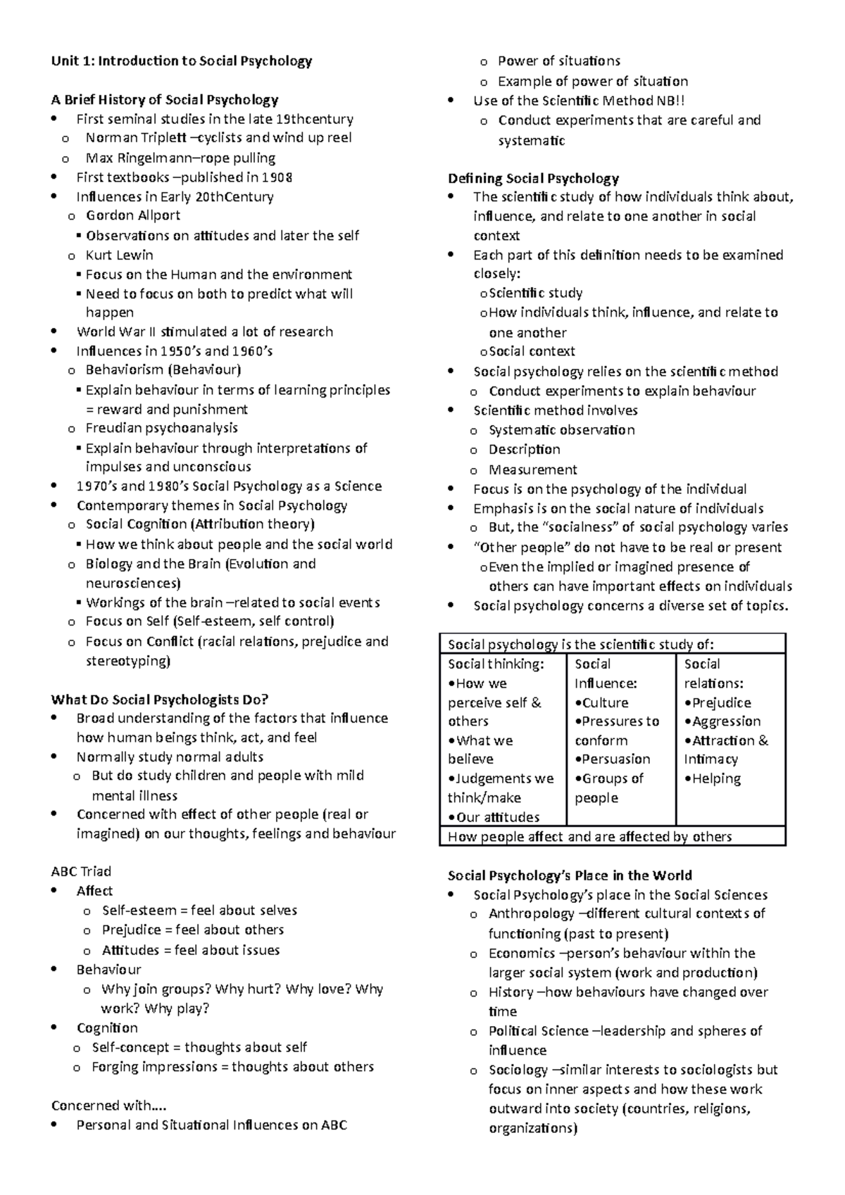 Introduction to Social Psychology - ... Personal and Situational ...