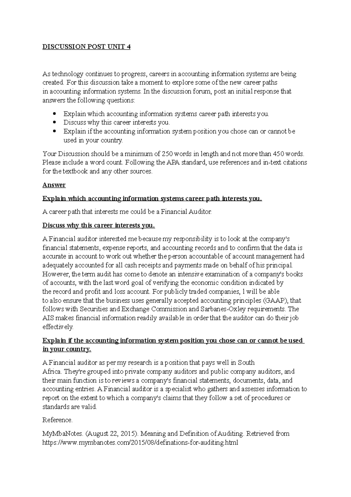 Bus 1102 Discussion POST UNIT 4 - DISCUSSION POST UNIT 4 As technology ...