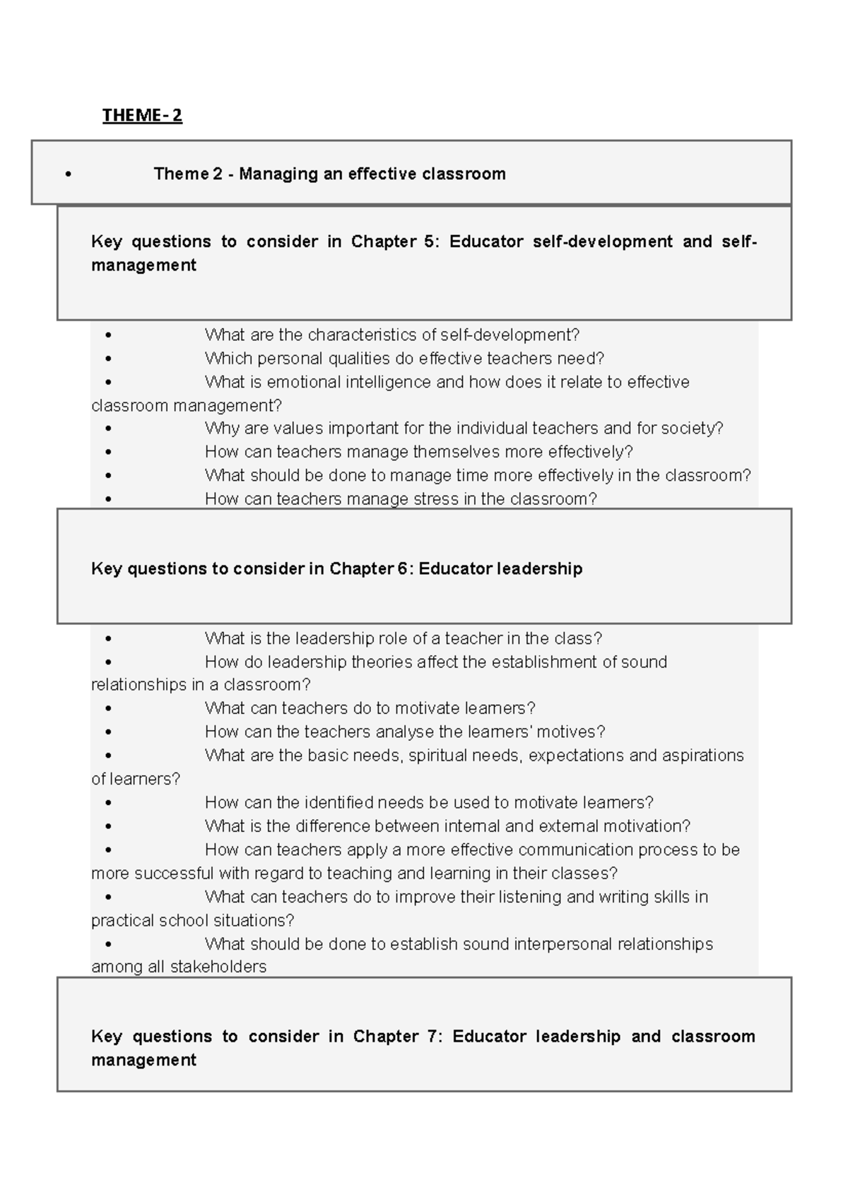 OPV322 Theme-2 - Notes - THEME- 2 Theme 2 - Managing an effective ...