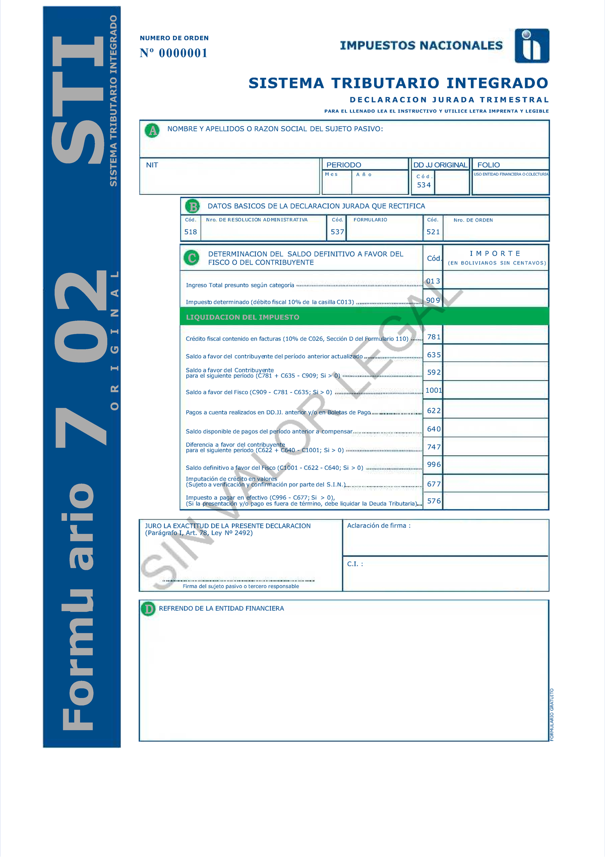 FORM 702 - formularios - - Studocu