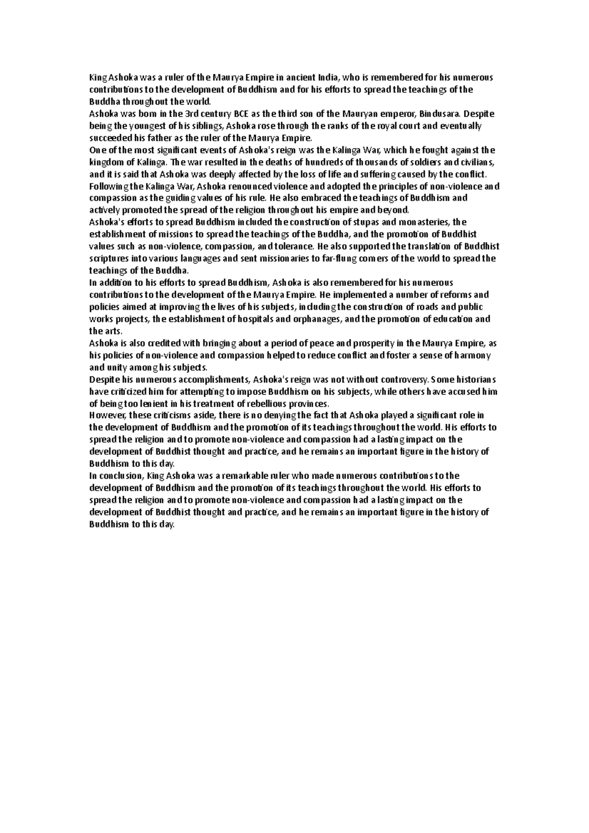 King Ashoka was a ruler of the Maurya Empire in an - Ashoka was born in ...