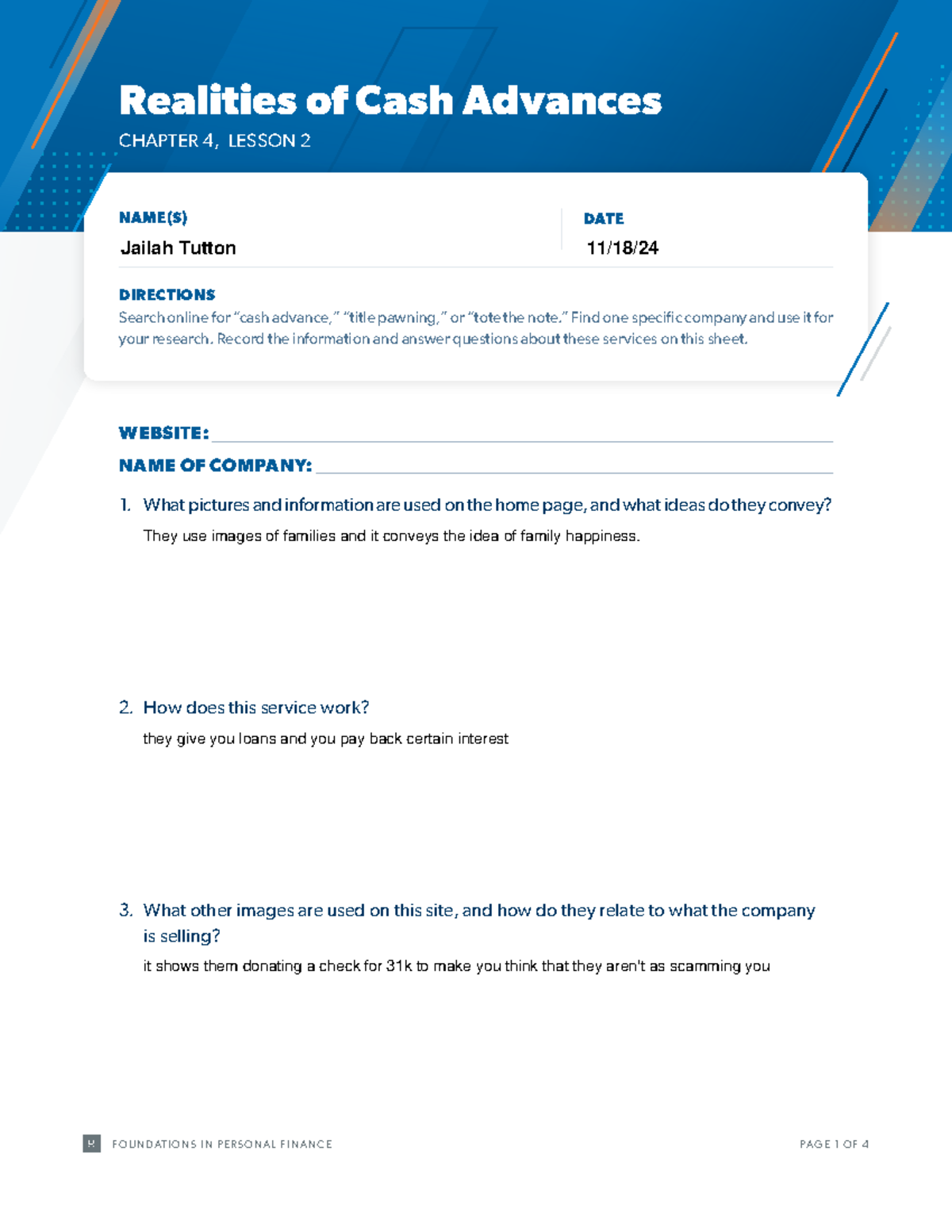 Act ch04 l02 english - i need answers - CHAPTER 4, LESSON 2 NAME(S ...
