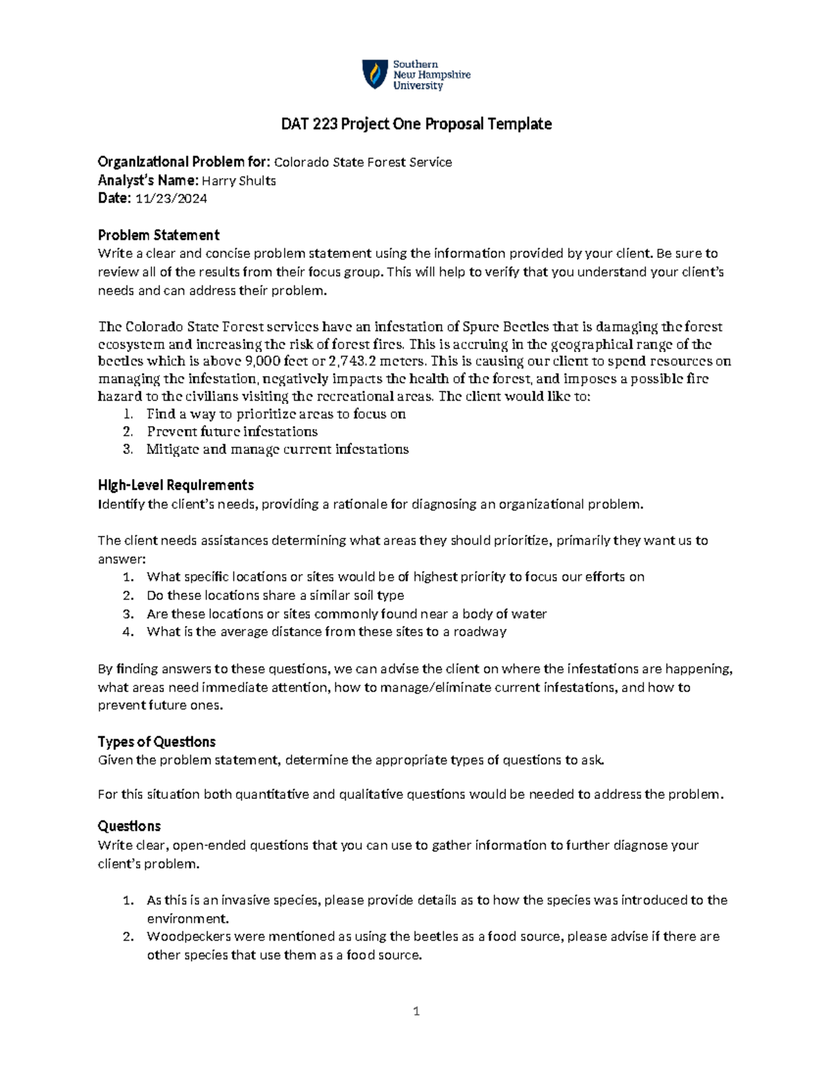 DAT 223 Project One Proposal - Be sure to review all of the results ...