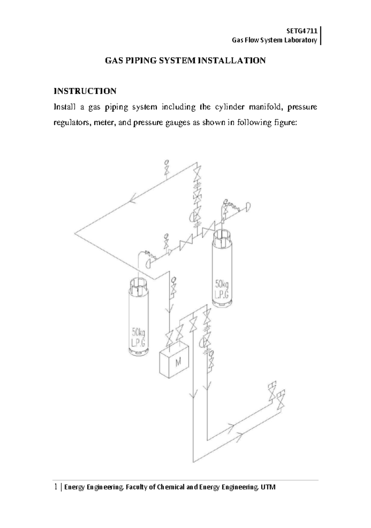 GAS Piping System Installation Project - Gas Flow System Laboratory GAS ...