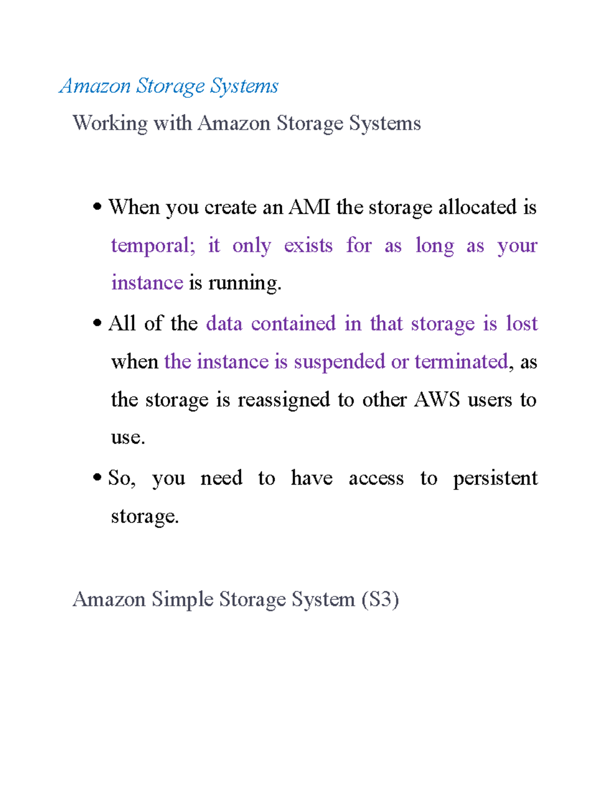 Amazon Storage Systems - Amazon Storage Systems Working with Amazon ...