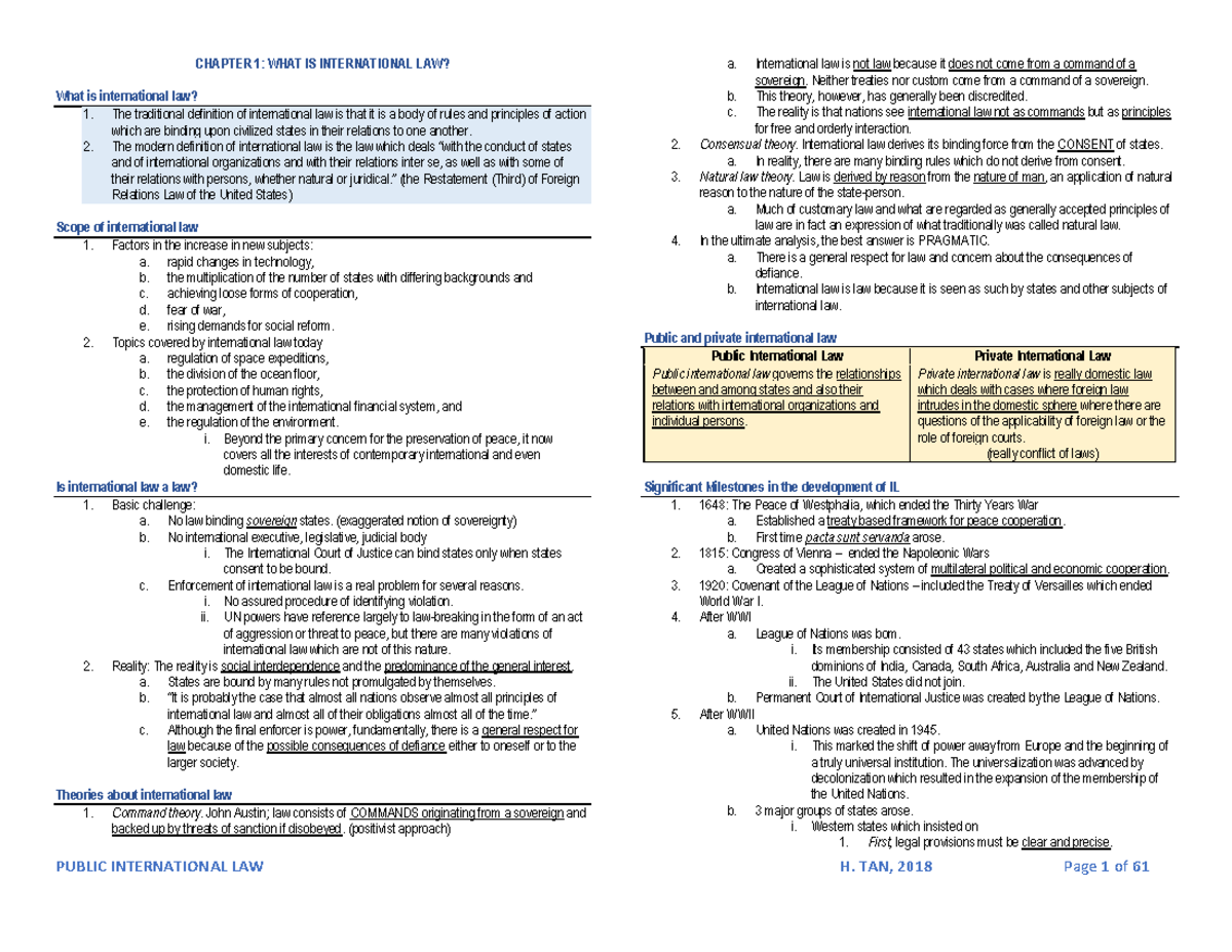 PIL Comprehensive Final Reviewer pdf - CHAPTER 1: WHAT IS INTERNATIONAL ...