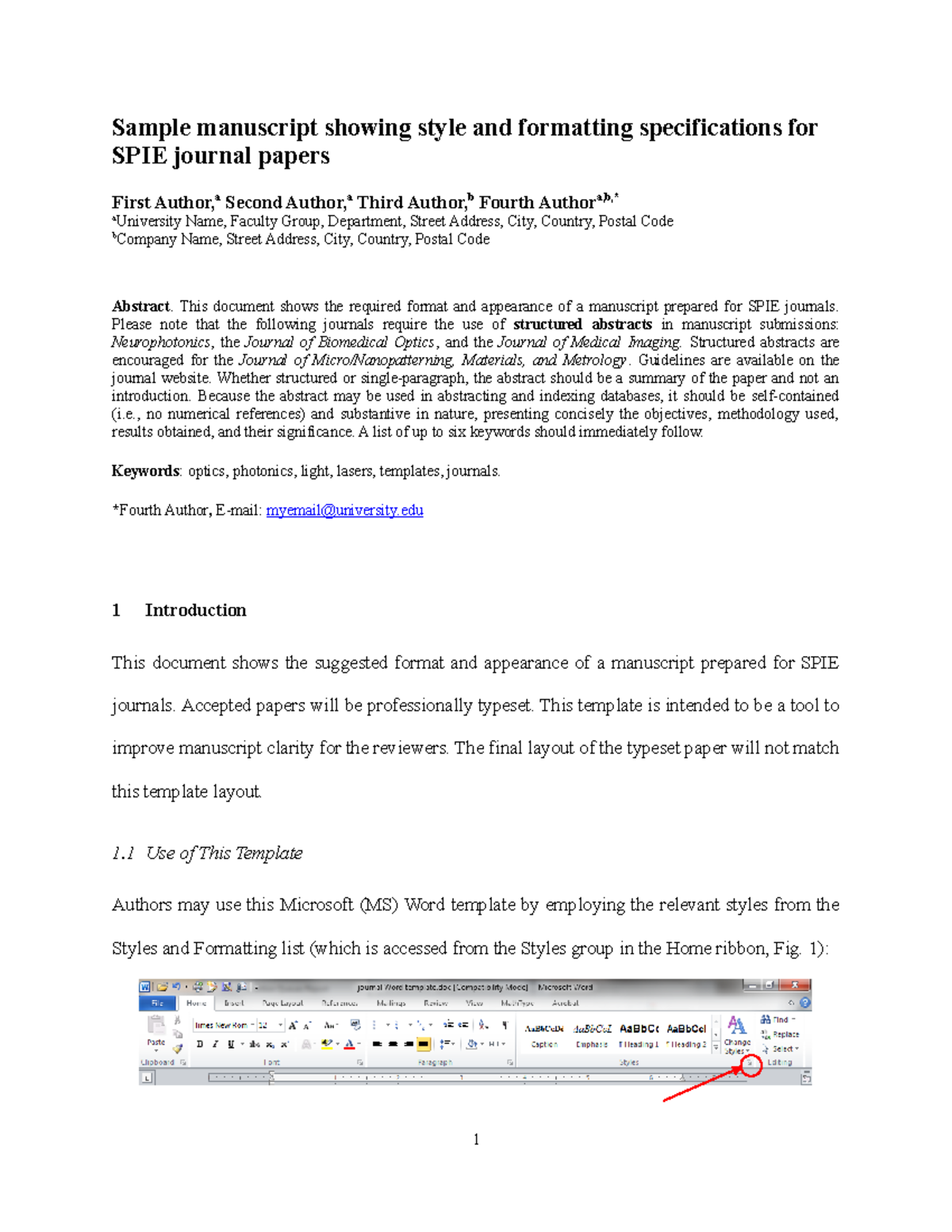 Journal Word template 22 - Sample manuscript showing style and ...