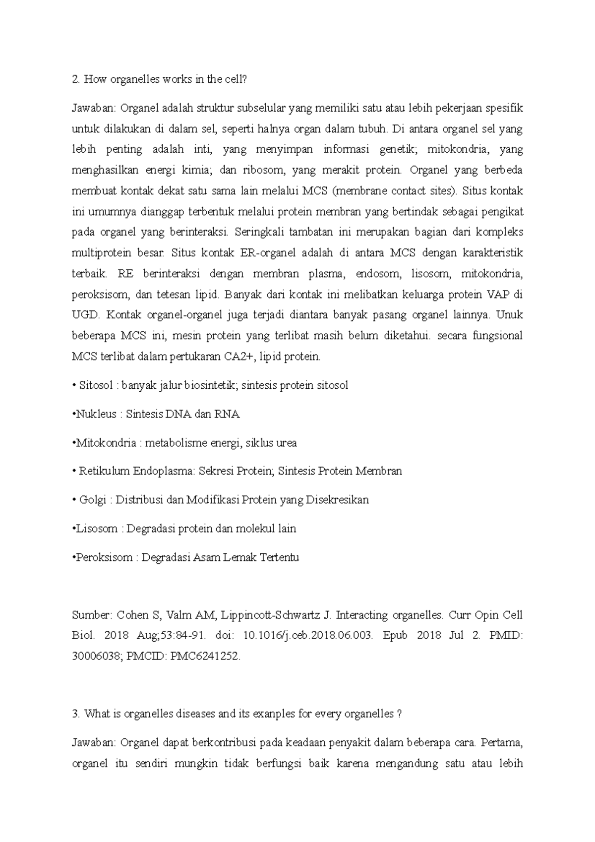 Soal Prinsip Genetika Organel Sel - How organelles works in the cell ...
