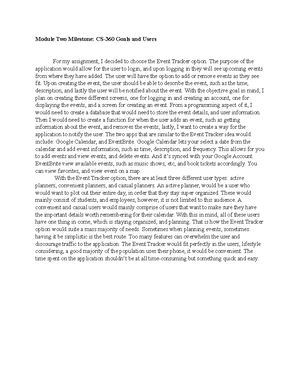 CS360 Project Three - Project Three Terry Bishop Mobile Architect & Programming SNHU Professor ...