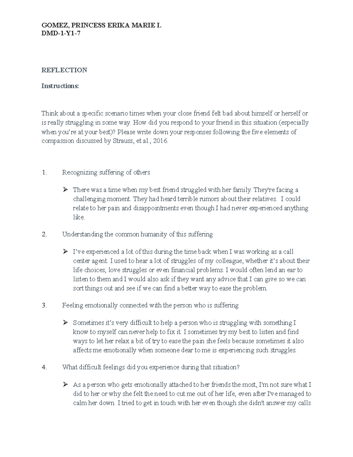 SELF Compassion AND SELF Kindness Activity Output - DMD-1-Y1 ...