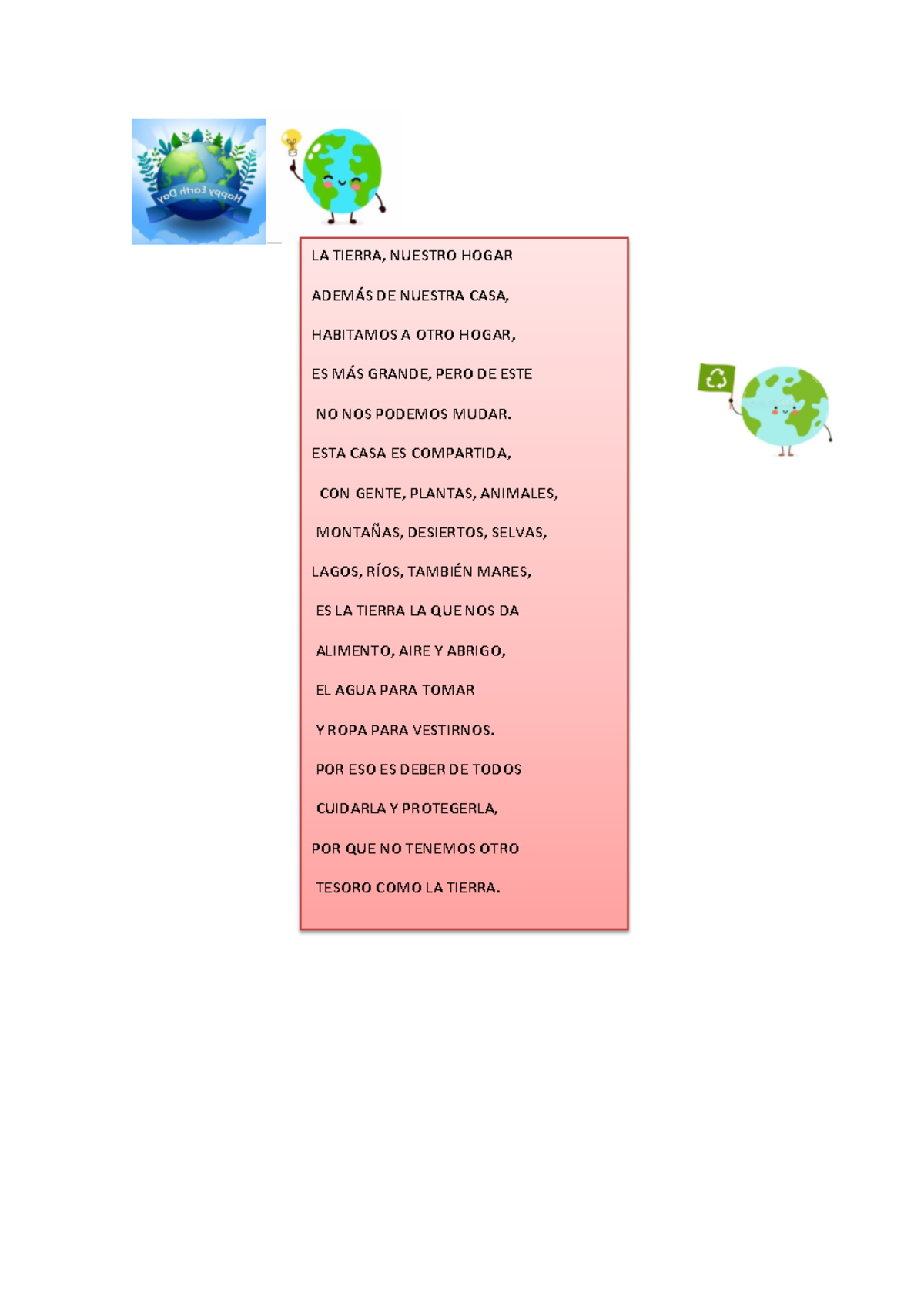 Poema+DEL+DIA+DE+LA+ Tierra - LA TIERRA, NUESTRO HOGAR ADEMÁS DE ...