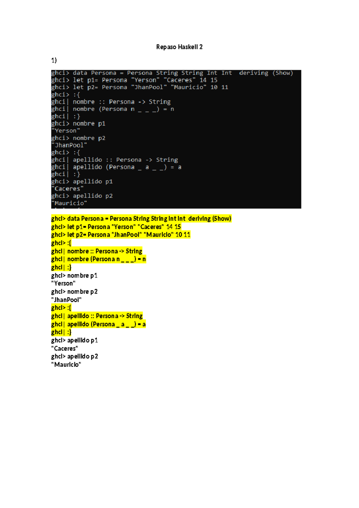 Repaso Haskell 2 - Studocu
