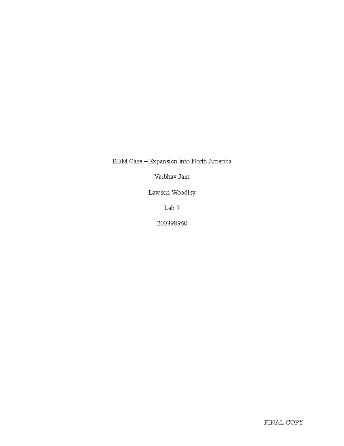 BBM+case - this is very important assignment - BBM Case – Expansion ...