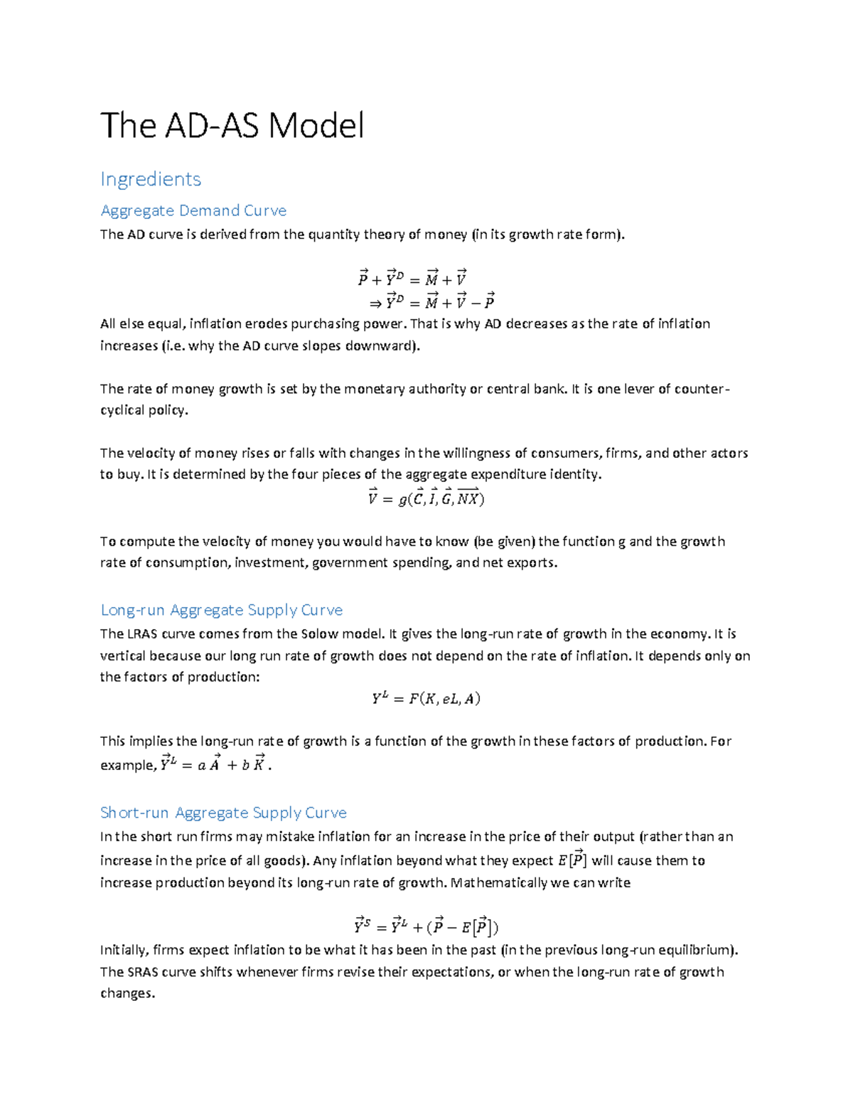 The AD-AS Model - Warning: TT: undefined function: 22 Warning: TT: undefined function: 22 ...