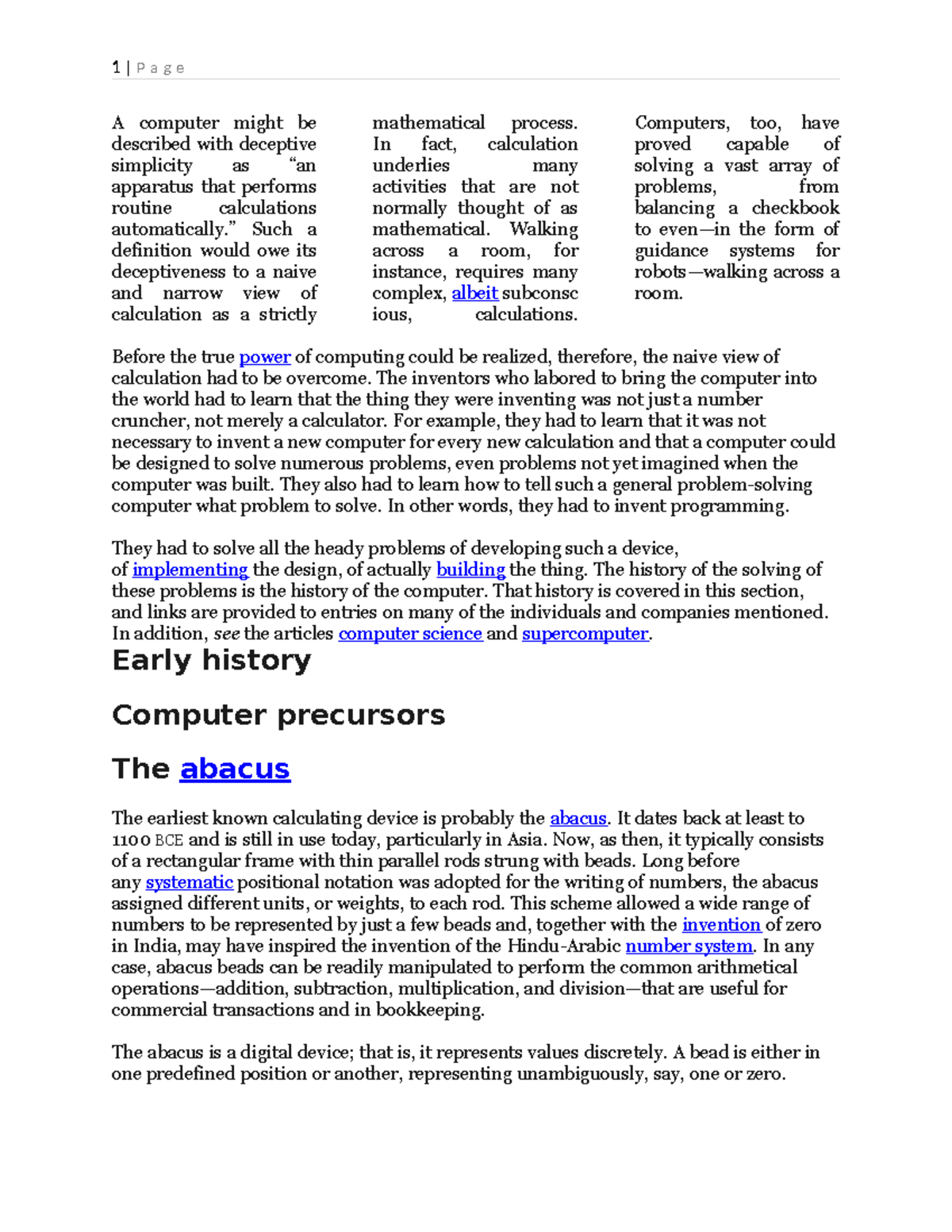 A computer might be described with deceptive simplicity as - A computer ...