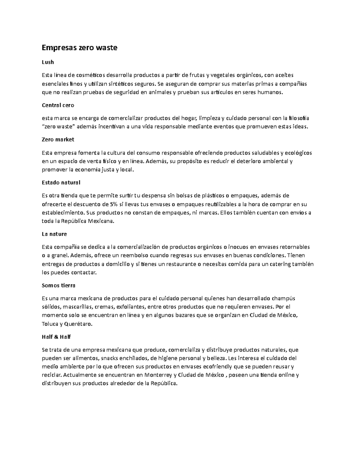 Zero waste - resumen de un video con el mismo nombre - Empresas zero ...