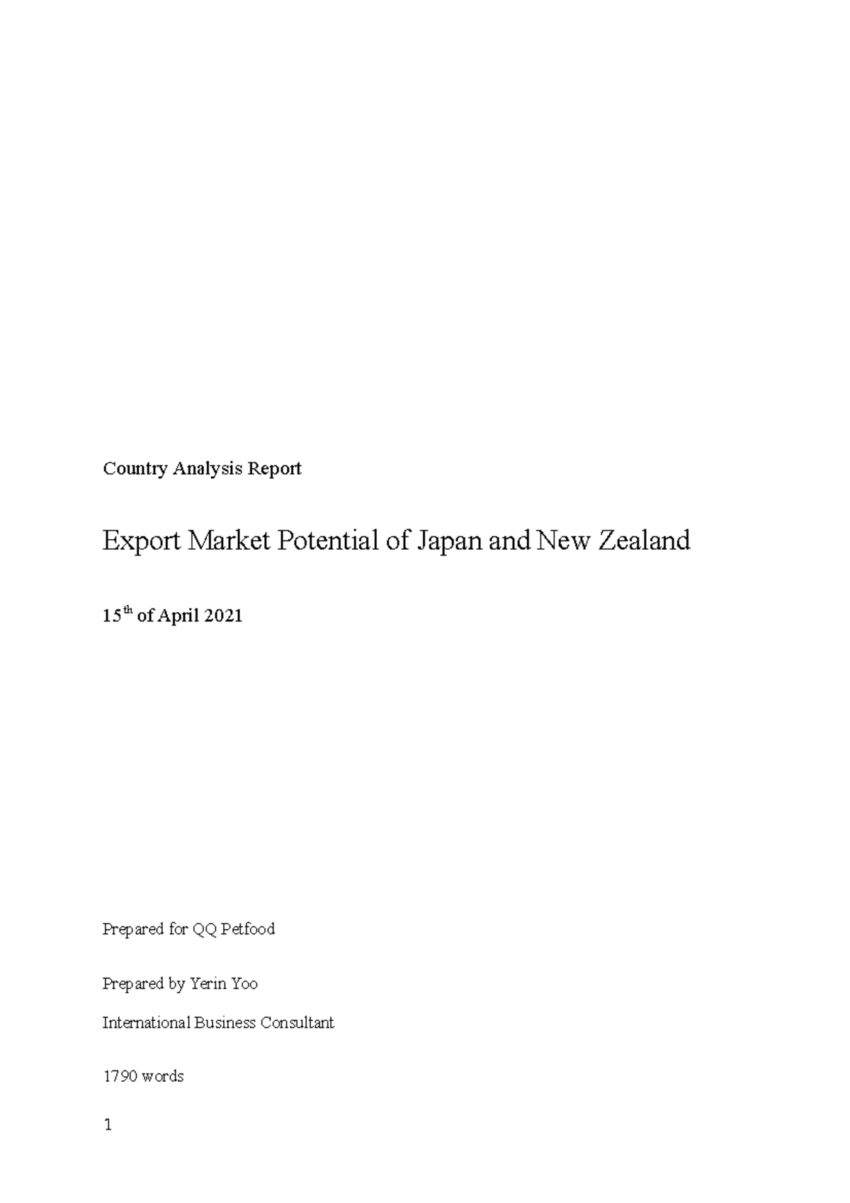 BSB119 Country Analysis Report - Country Analysis Report Export Market ...