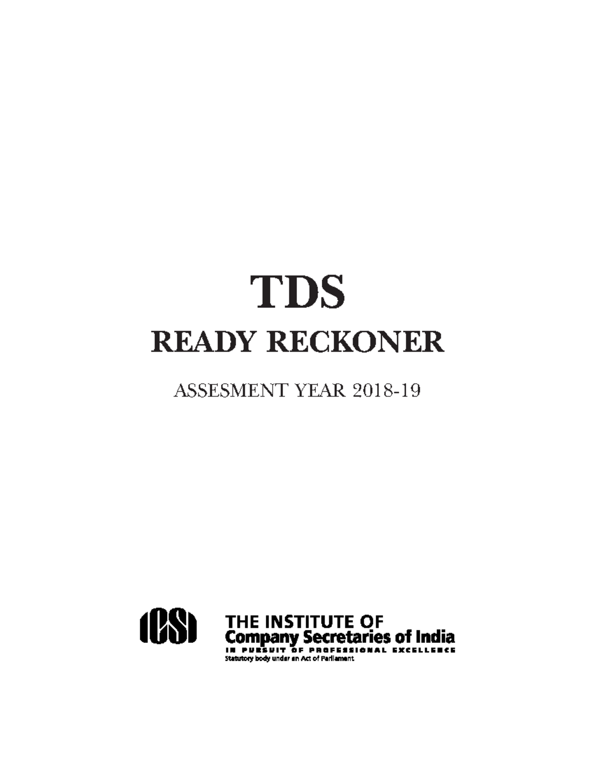 TDS Ready Reckoner - TDS - TDS READY RECKONER ASSESMENT YEAR 2018- (ii) June 2017 Price : Rs ...