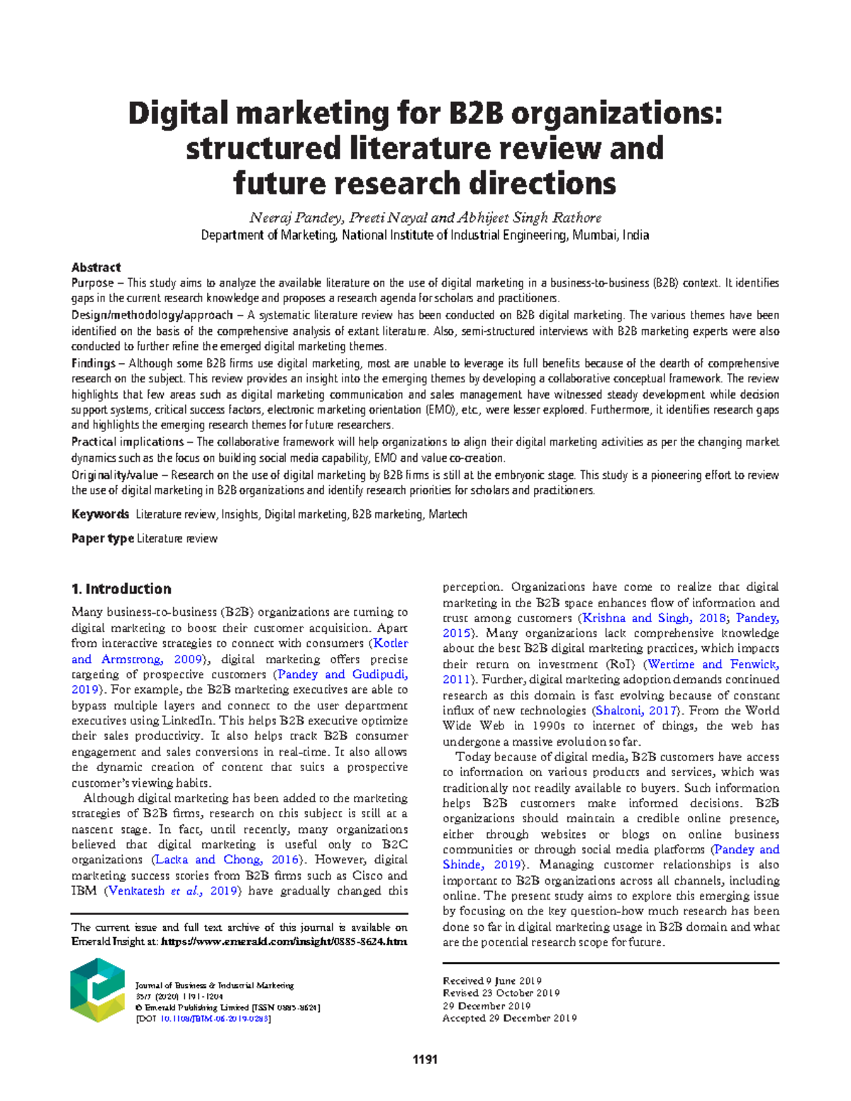 Digital marketing for B2B organizations - Digital marketing for B2B ...