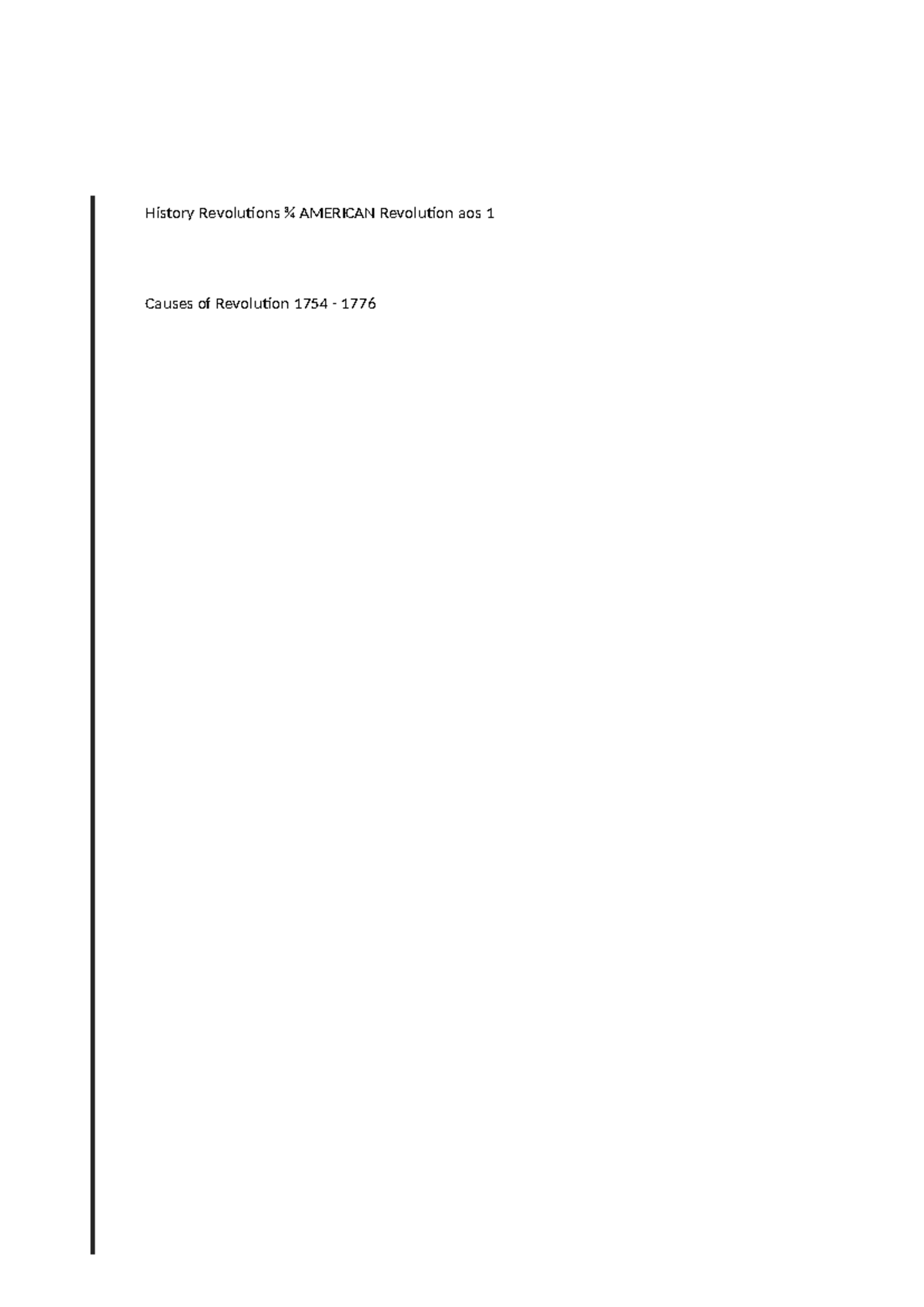 REVS Notes - Revs - History Revolutions ¾ AMERICAN Revolution aos ...