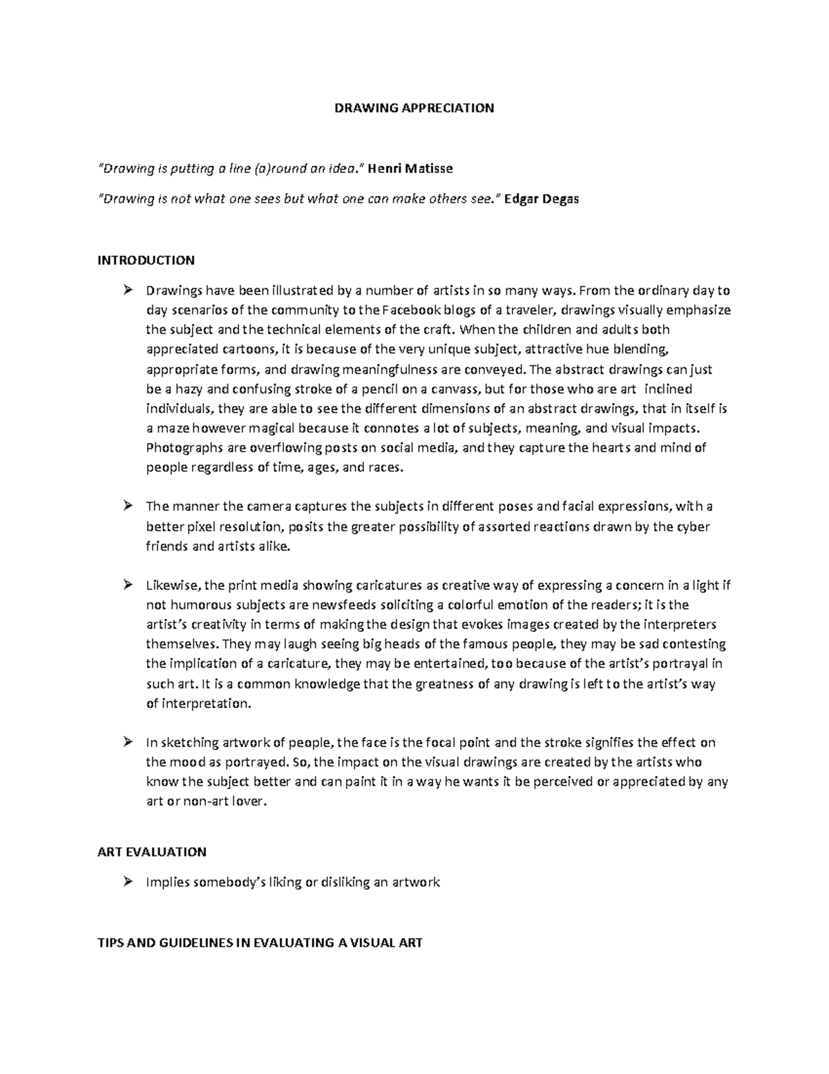 Drawing Appreciation - Artapp - DRAWING APPRECIATION "Drawing is ...