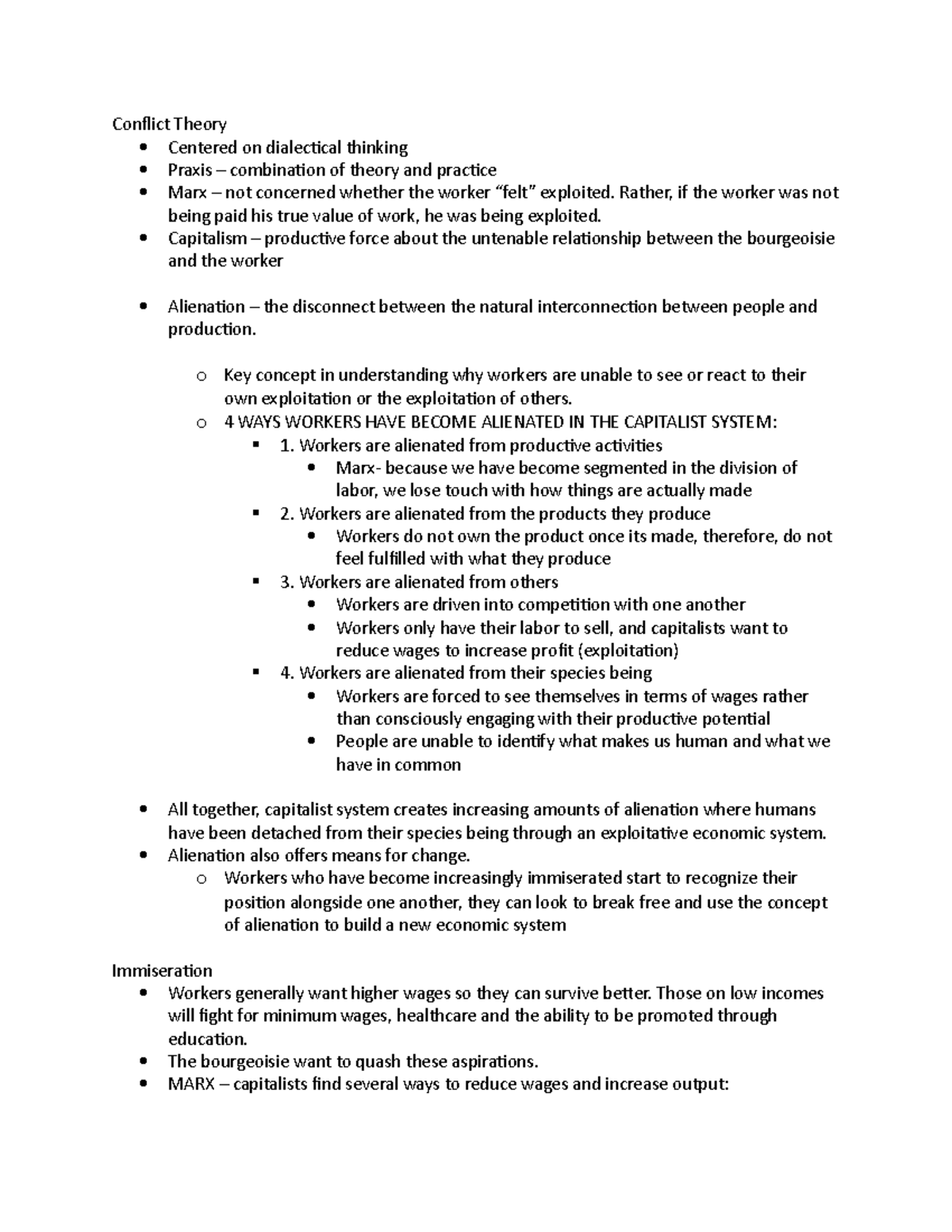 SOC 301 notes module 7 - Conflict Theory Centered on dialectical ...