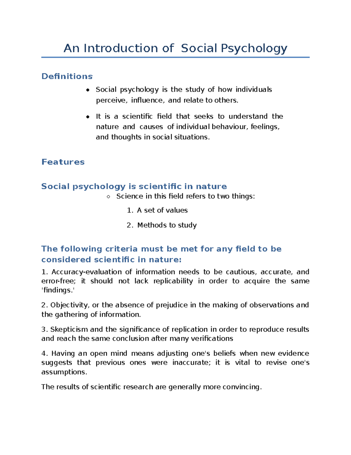 An Introduction of Social Psychology - An Introduction of Social ...