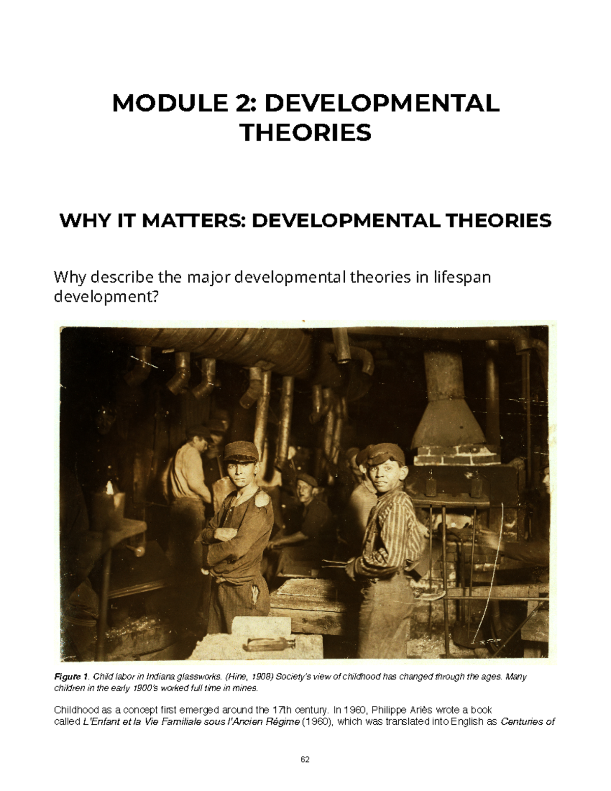 Module 2 Developmental Theories - MODULE 2: DEVELOPMENTAL THEORIES WHY ...
