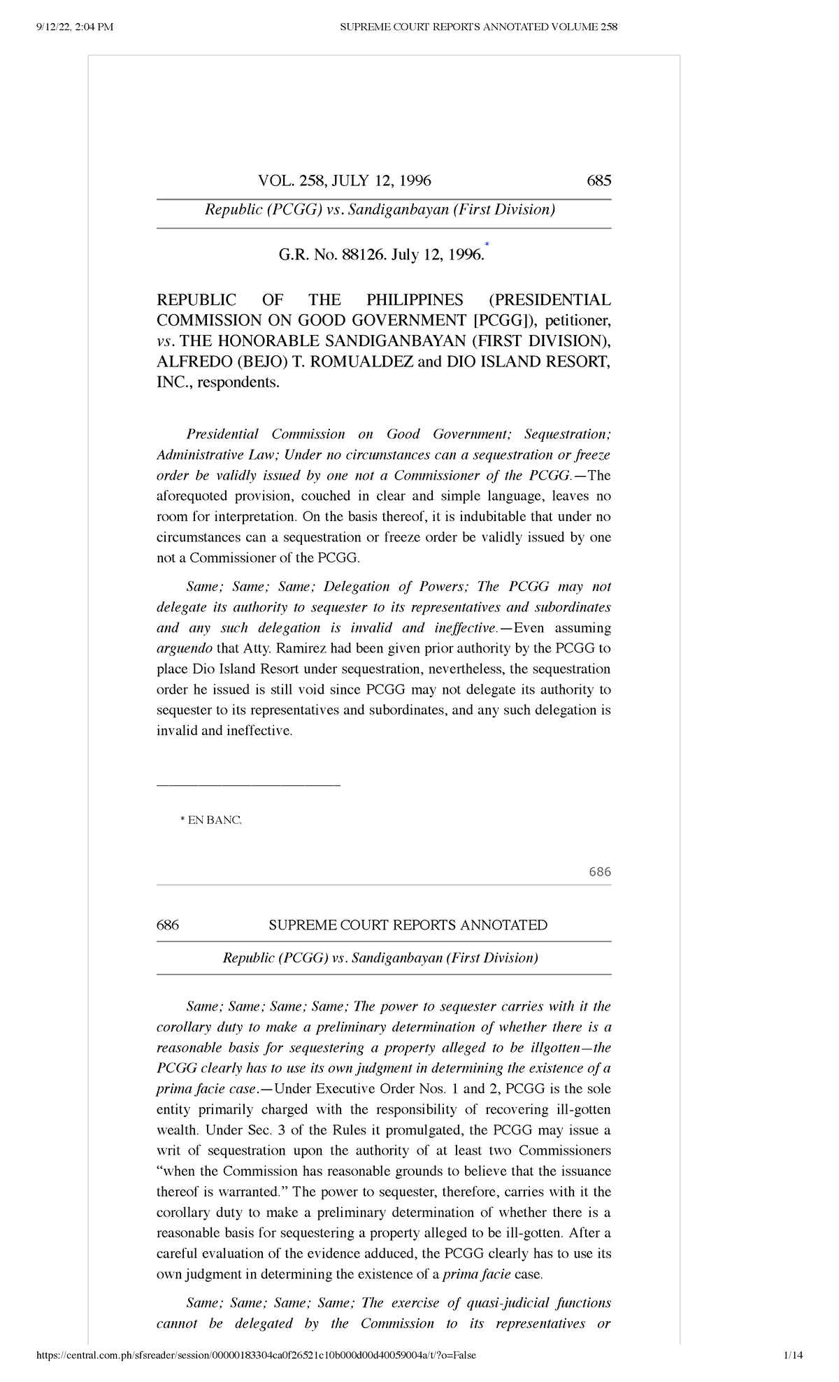 Republic (PCGG) vs. Sandiganbayan (First Division GR No. 151809 - VOL ...