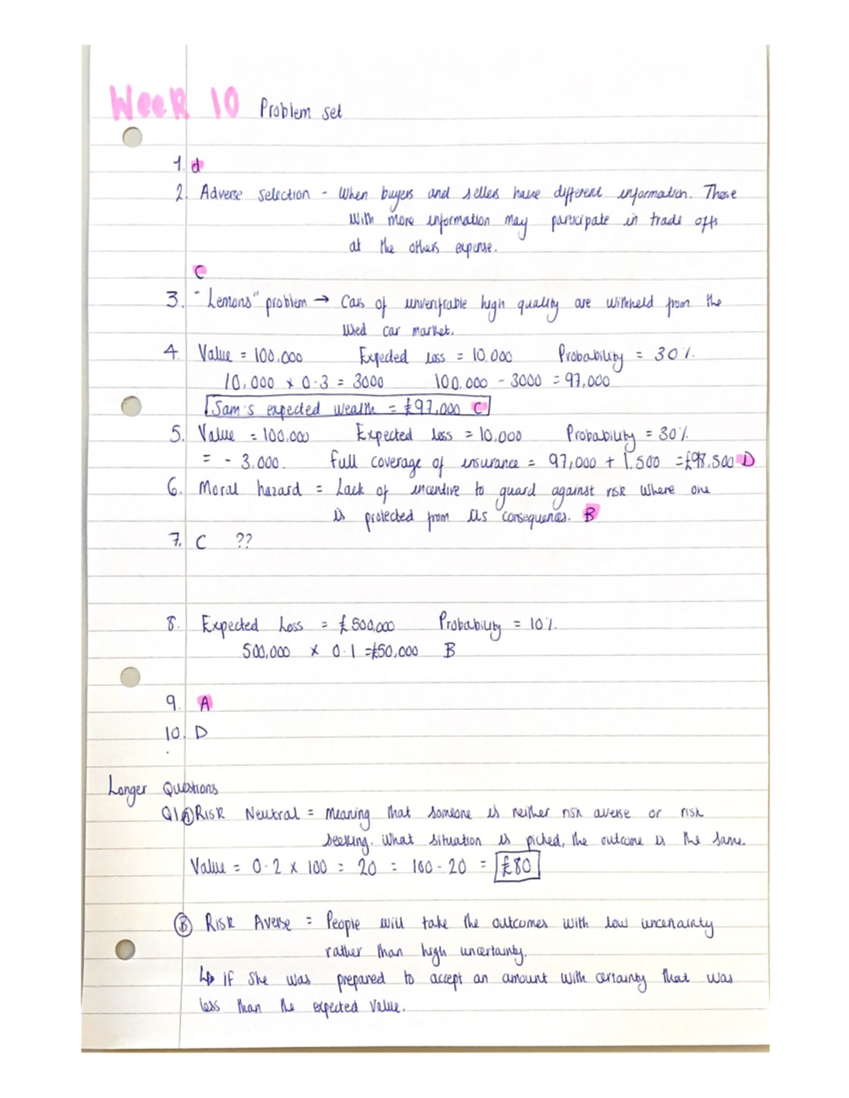 100.000 - 3000 = 97,000 - answers to a problem set - BEE1034 - Studocu