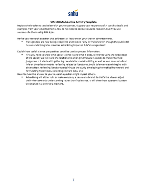 SCS 100 Module Two Activity Template completed - SCS 100 Module Two ...