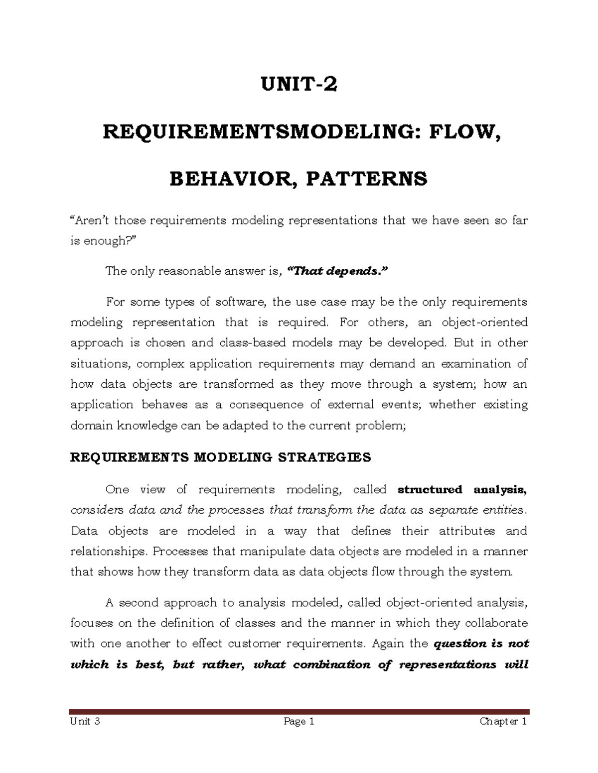 SE Module 3 Notes Part1 - UNIT- REQUIREMENTSMODELING: FLOW, BEHAVIOR ...
