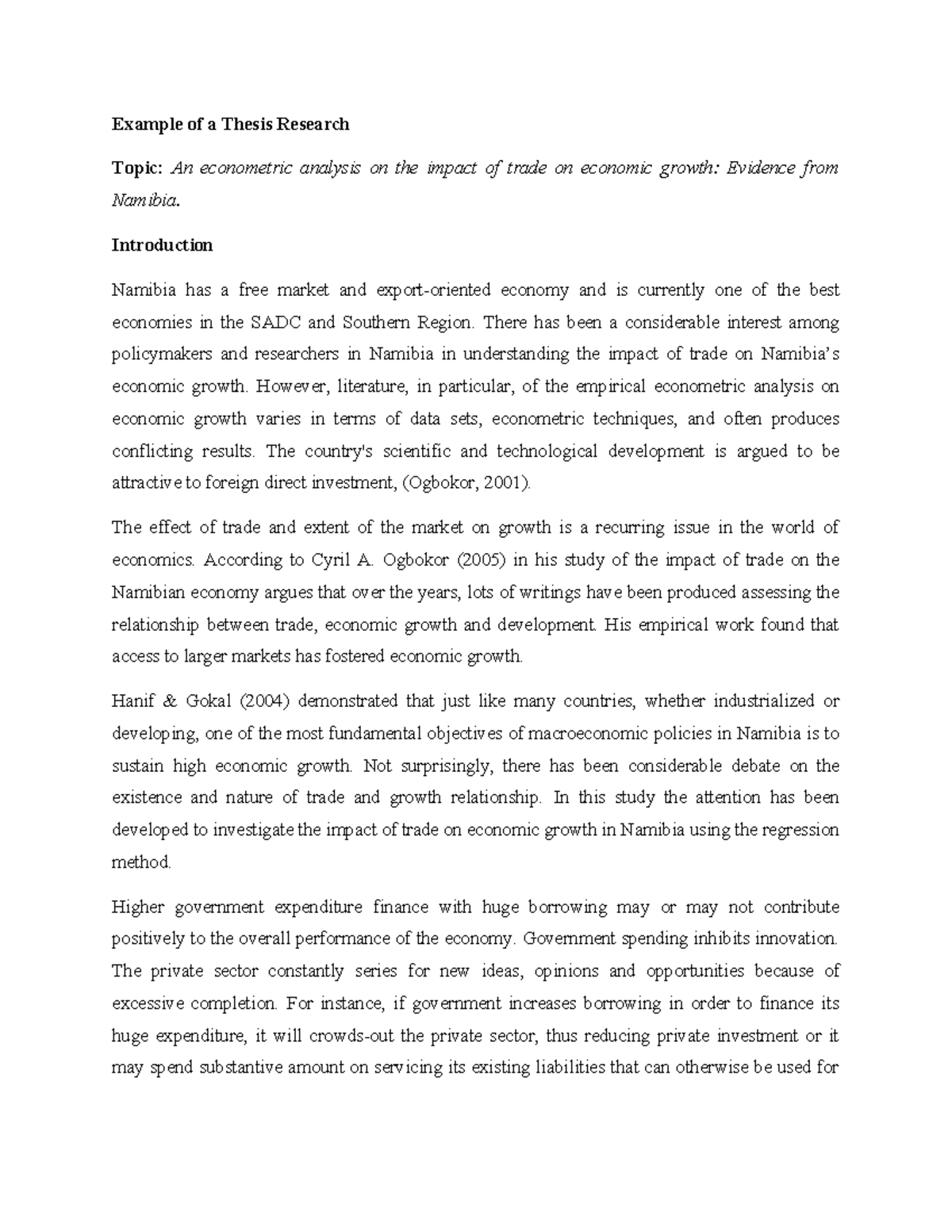 Example OF Thesis Research Proposal - Example of a Thesis Research ...