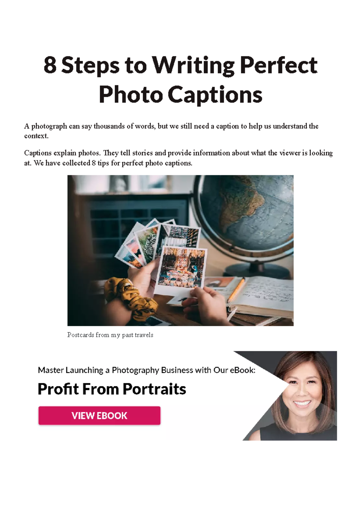 Writing Photo Captions - 8 Steps to Writing Perfect Photo Captions A photograph can say ...