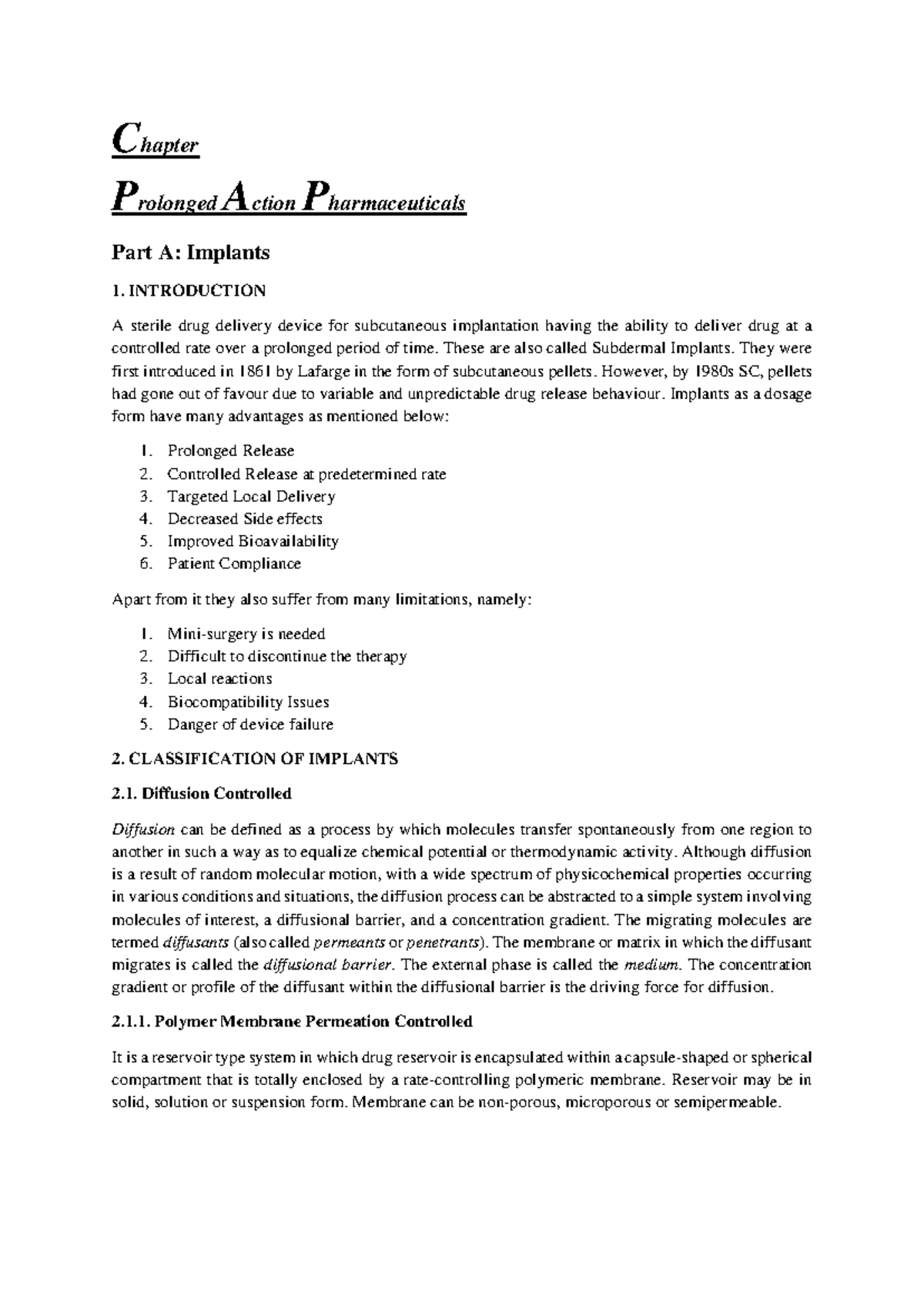 Prolonged Action Pharmaceuticals-Implants - Chapter Prolonged Action ...