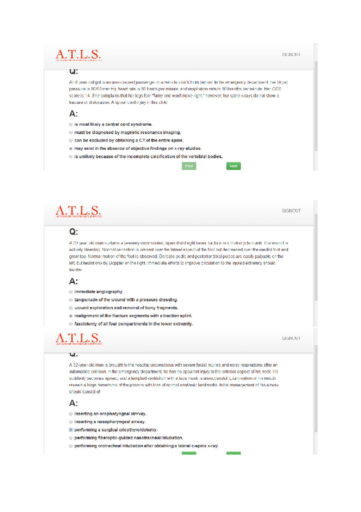 Post Test ATLS - Post Test ATLS - Medical Surgical Nursing - Studocu