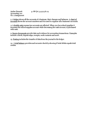Accounting Ch. 11 Assignment - Amber Bennett Accounting101 Ch. 11 ...