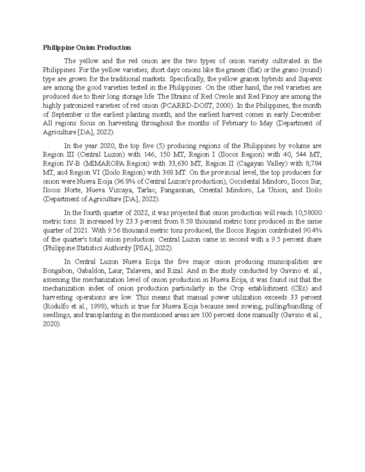 Onion Production - Philippine Onion Production The yellow and the red ...