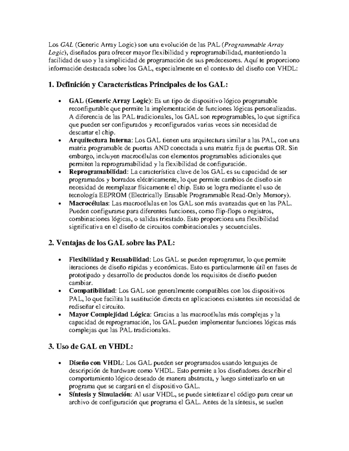 GAL - GAL para VHDL - Los GAL (Generic Array Logic) son una evolución ...