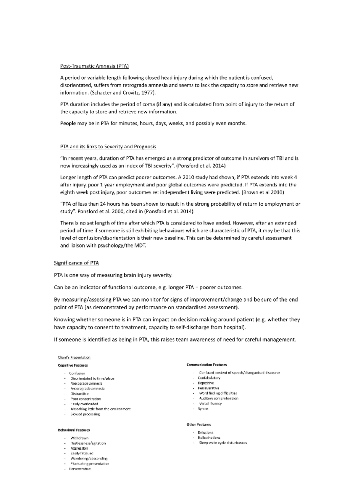 PTA revision - Studocu