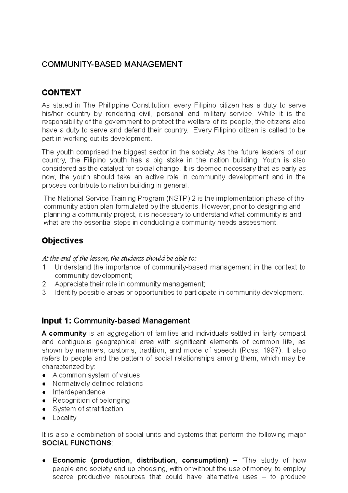 Community based Management - COMMUNITY-BASED MANAGEMENT CONTEXT As ...